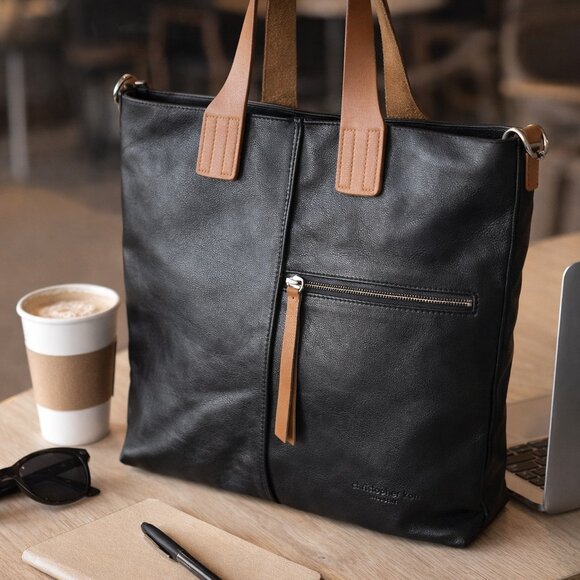 Christopher Kon | Bags | Christopher Kon Black Leather Tote Bag ...